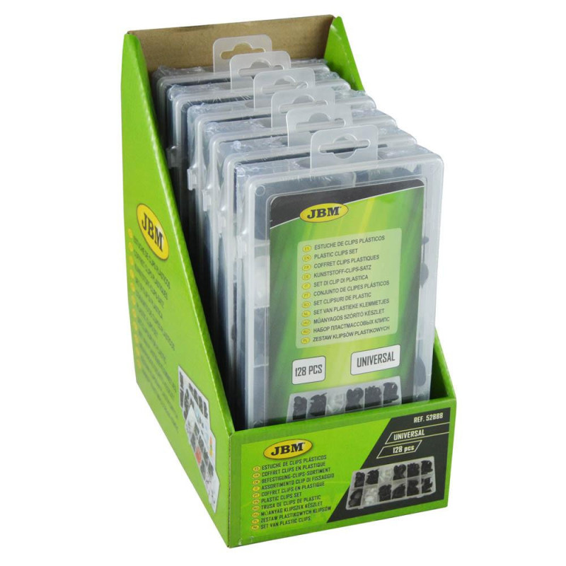 CLIPS EN PLASTIQUE UNIVERSEL COFFRET 128 PCS