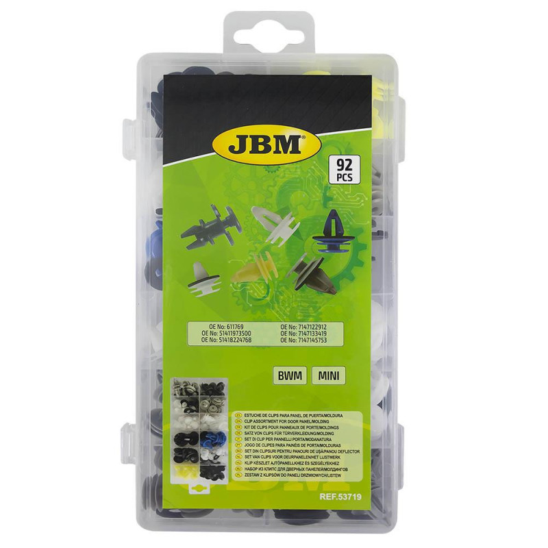 KIT DE 92 CLIPS POUR PANNEAUX DE PORTE/MOLDINGS BMW MINI